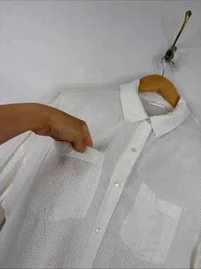 Anine Bing | Tops | Anine Bing Blouse Womens Large White Sheer ...